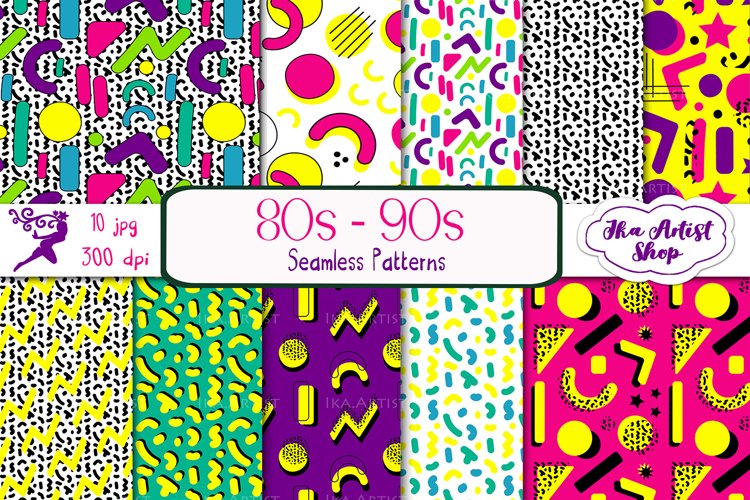 80s-90s Digital Paper, Memphis stile, Seamless Repeat Files. (1370905 ...