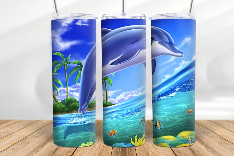 Stain Glass Tumbler Wrap | Dolphin Tumbler Wrap | 20oz