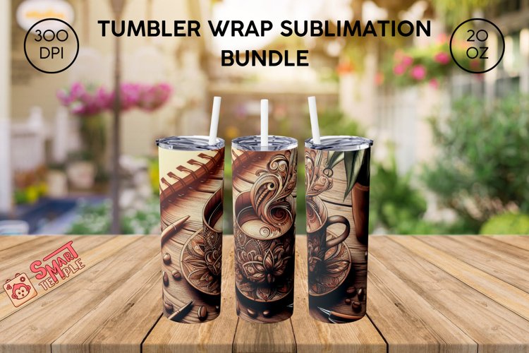 Coffee 20oz tumbler, Coffee themed drinkware, Coffee wrap