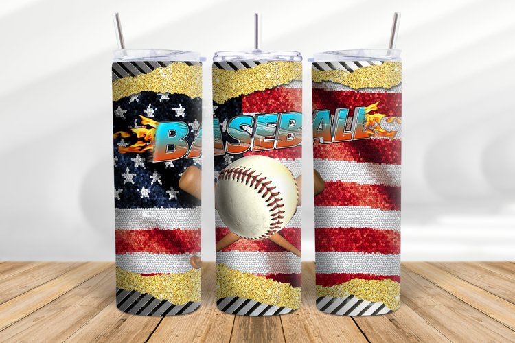 Seamless Dirty Baseball Tumbler Wrap | baseball sublimation