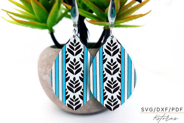 Abstract Engraved Earrings Digital Download (2551693)