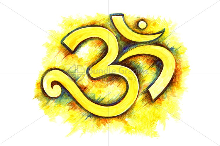 Om - Ink Drawing of Religious Symbol