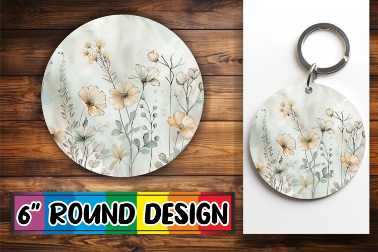 Radiant Blooms: Round Abstract Coasters (3424056)