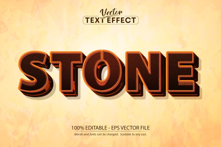 Stone text effect, editable 3d medieval and battle text