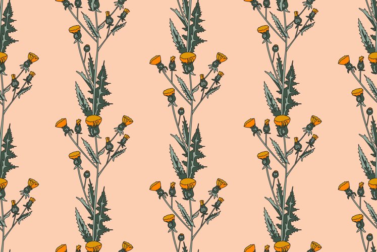 Botanical abstract plant seamless pattern with (5214427)