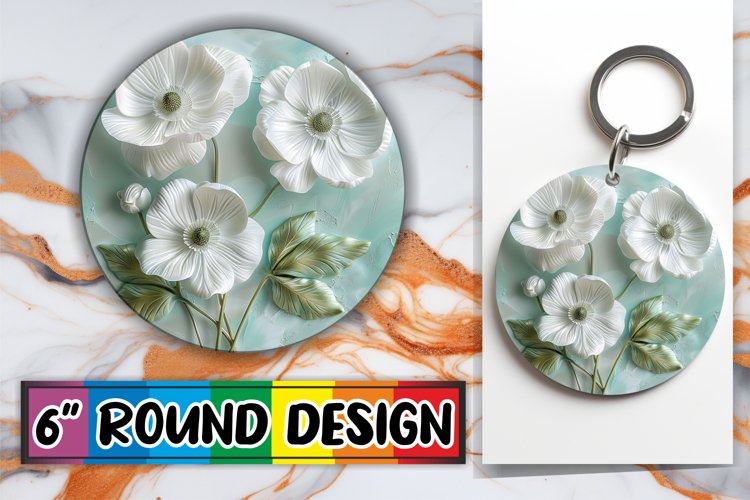 Floral Serenade: Sublimation Circle Design (3723129)