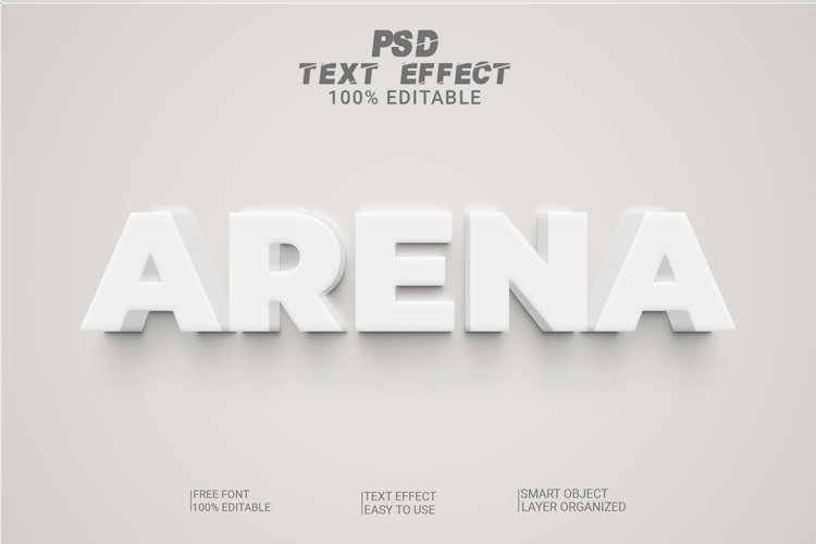 Arena 3d text effect editable file
