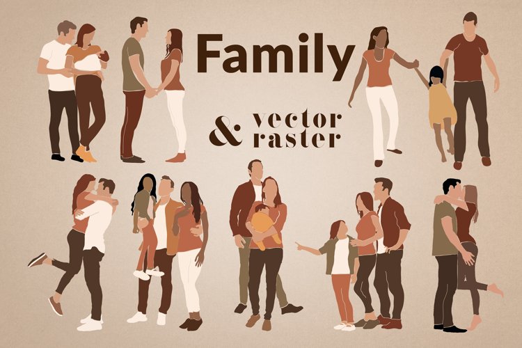 Abstract family clipart (1060852) | Illustrations | Design Bundles