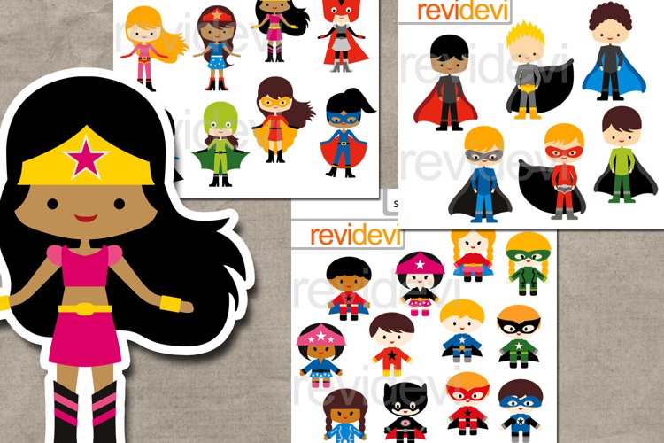 Superhero design bundle graphics and illustrations