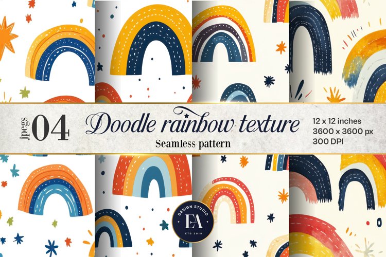 Abstract doodle colorful rainbow Digital paper (5178586)