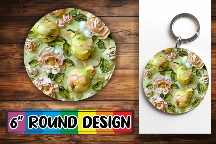 3D Blooming Round Keychain Design (4169856)