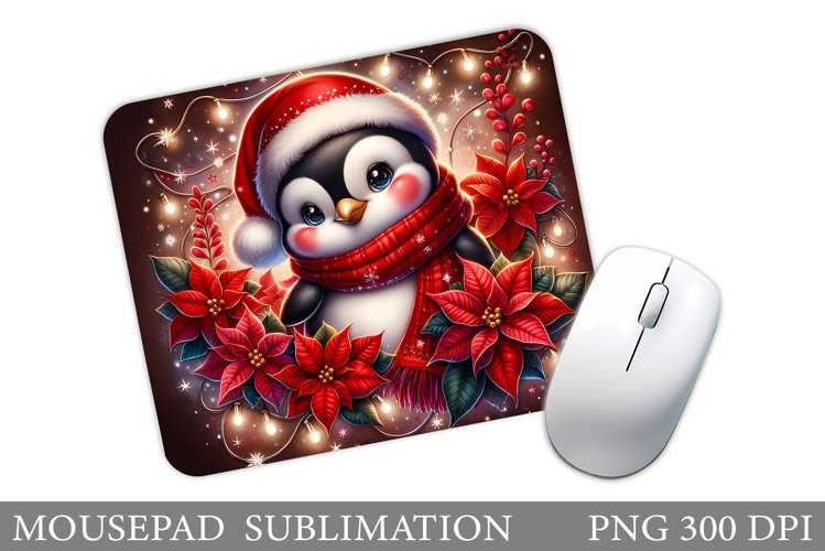 Cute Penguin Mouse Pad. Christmas Penguin Mouse (4665825)