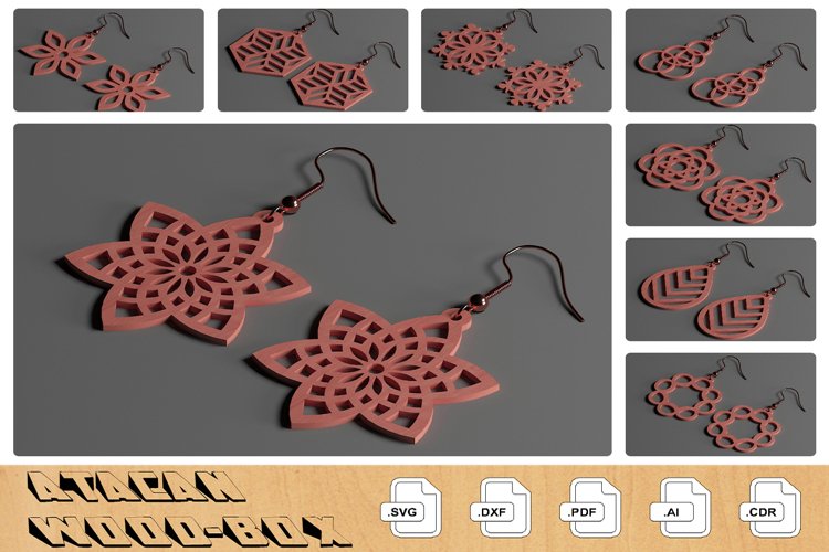 Earring Template Bundle / Files for Lightburn Glowforge 289