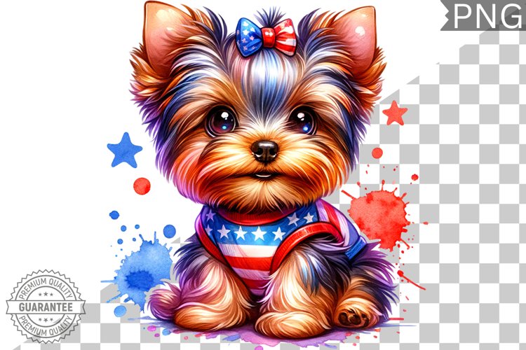 4th of July Dog Sublimation Clipart