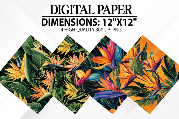 Bird Of Paradise Digital Paper, Paradise Background