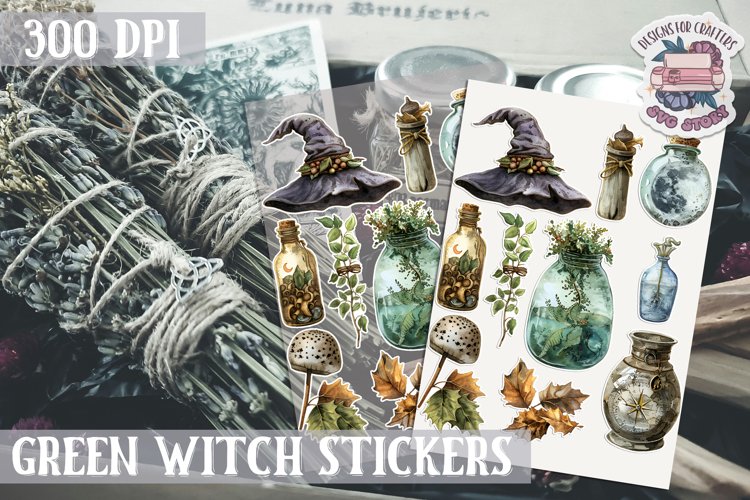 Witch sticker Sheet Green Magic Props Spell Herbs (3299318)