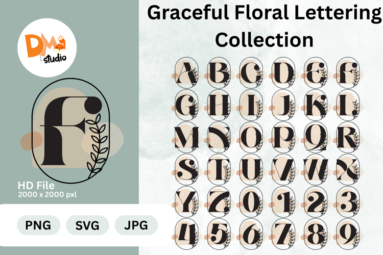 Graceful Floral Lettering Collection Monogram