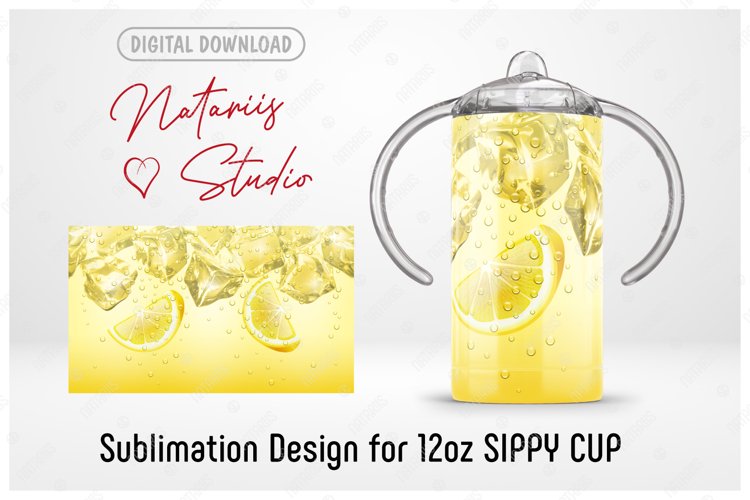 Realistic Lemonade Ice drink Template - 12 oz SIPPY CUP