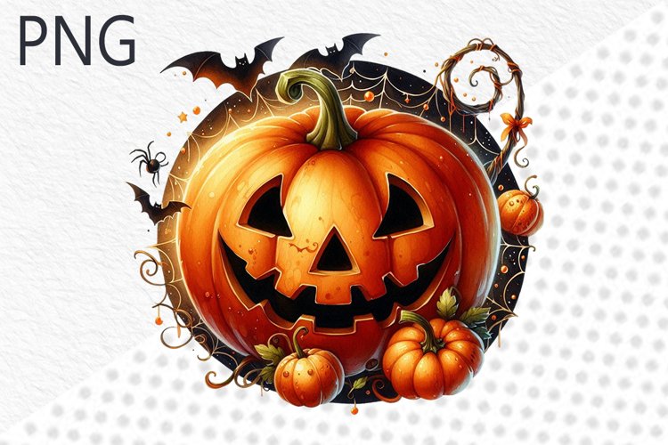 Halloween Pumpkins Sublimation - Clipart PNG Design