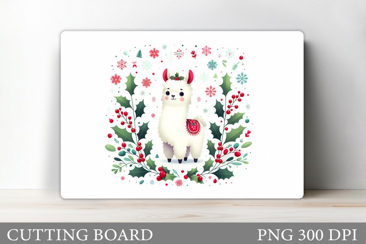 Christmas Lama Cutting Board. Christmas Cutting (4917625)