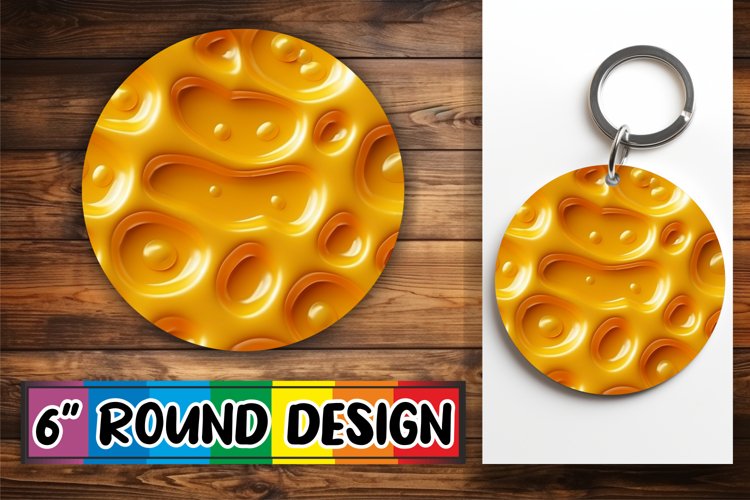Creative 3D Inflated Puff Round Sublimation Patterns