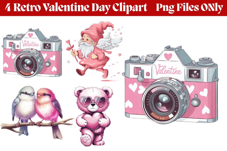 Retro Valentine Day Clipart PNG (5156782)