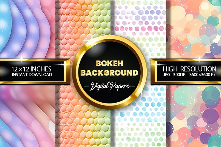 Bokeh Background Digital Papers - 04 Variations (3001427)
