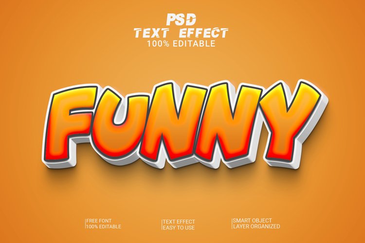 Funny 3d text effect editable file
