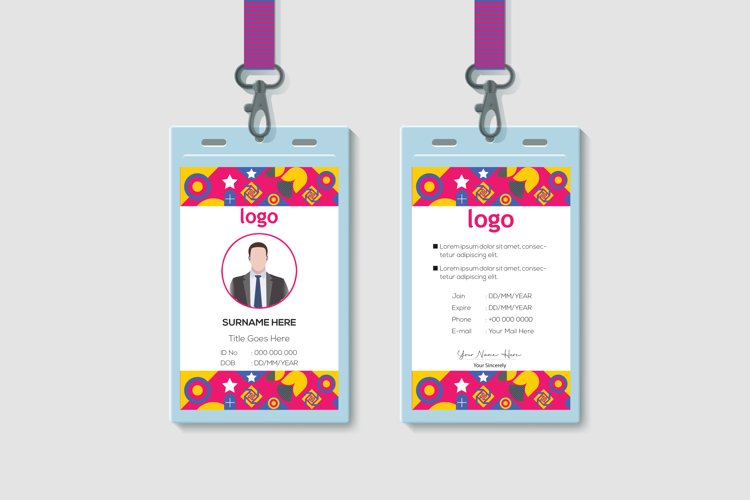Geometric ID Card Template