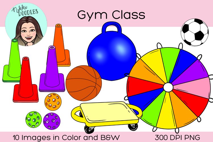 Gym Class Clip Art, P.E. Digital Stickers, Physical Ed. (621734) | Decorations | Design Bundles
