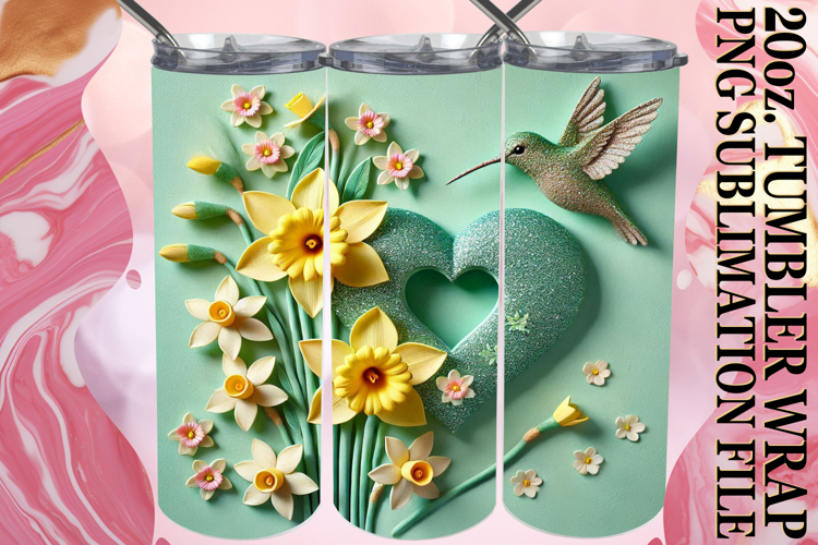 Enchanted vibes 20oz tumbler wrap, 3D Heart