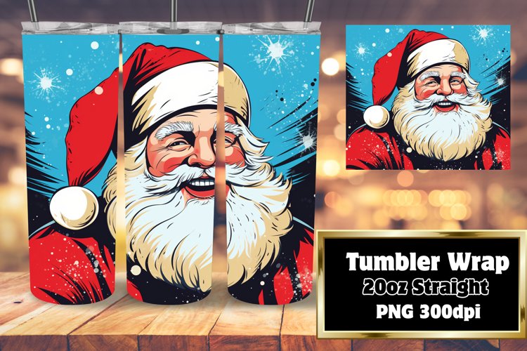 Vibrant Santa Claus Holiday Wave 20oz Wrap