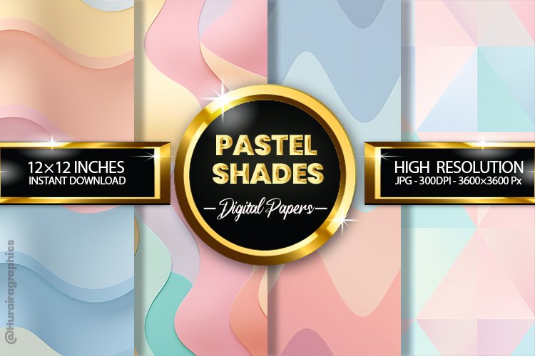 Pastel Shades Digital Papers - 04 Variations (3534776)