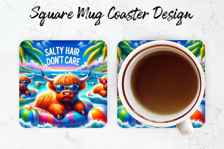 Highland Cow Mug coaster | Coaster | Sublimation (4281488)