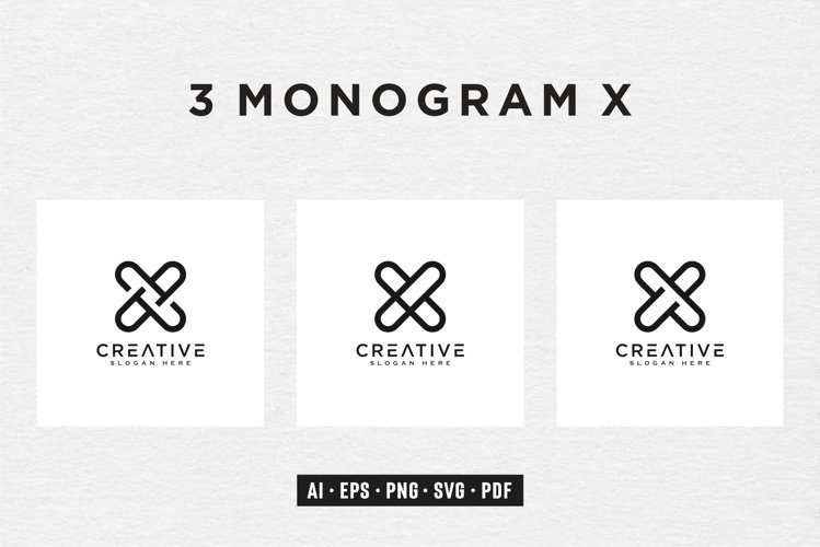 initial letter x logo line style vector design