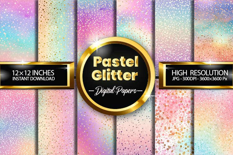 Pastel Glitter Pattern Digital Papers, Glitter (2828724)