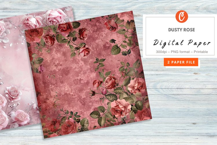 Dusty Rose digital paper PNG