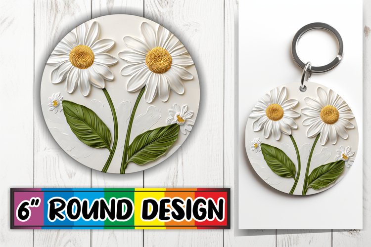 Floral Radiance: Sublimation Circle Design (3724439)