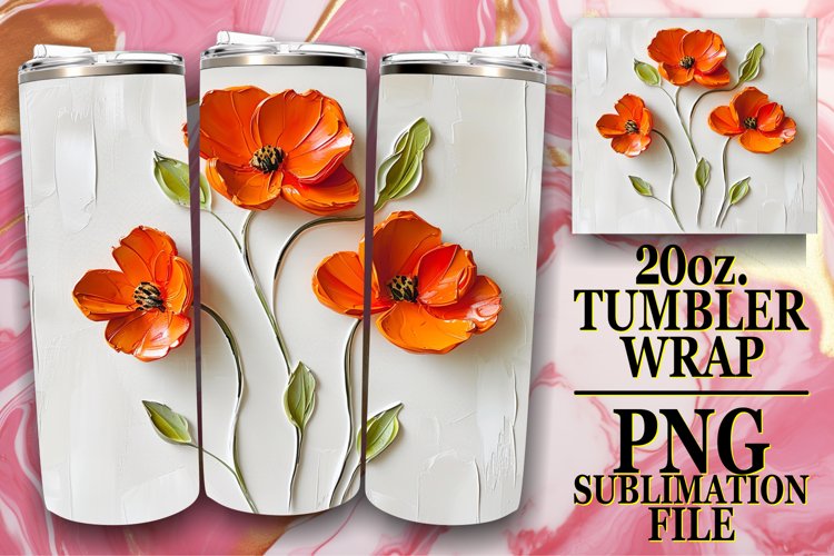 Elegant Bloom Harmony: Tumbler Wrap Sublimation