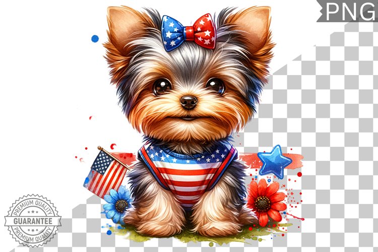 4th of July Dog Sublimation Clipart