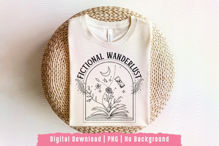 Fictional Wanderlust Bookish T-shirt PNG Design, Literacy