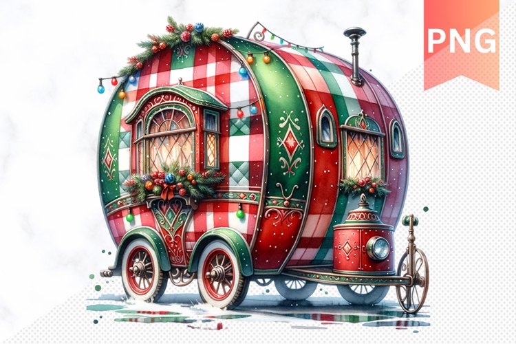 Christmas Whimsical Caravan - Clipart PNG Design