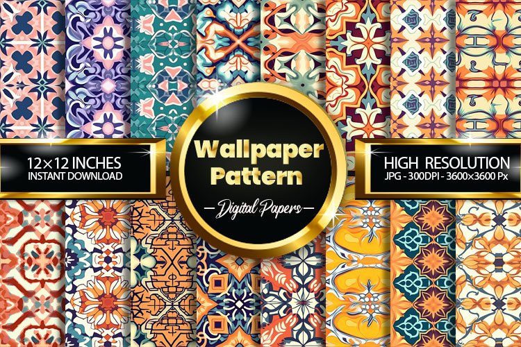 Wallpaper Pattern Digital Papers, Pattern Design (2856546)