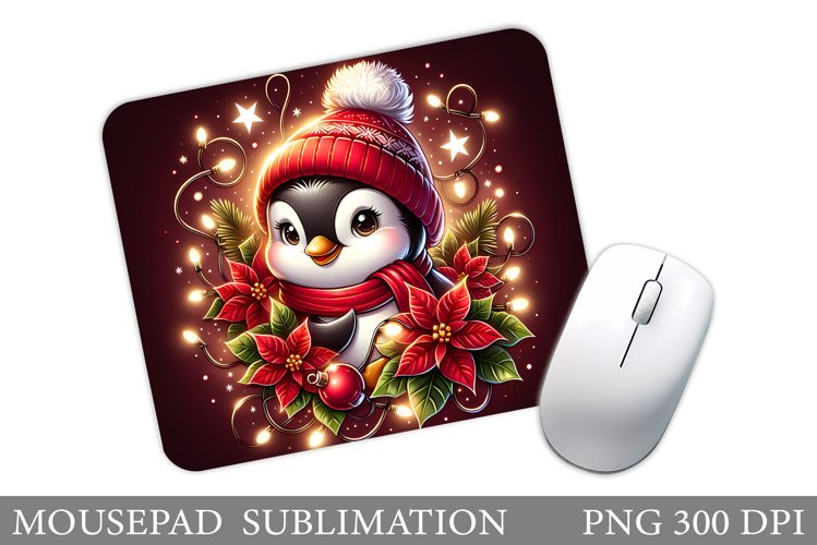 Cute Penguin Mouse Pad. Christmas Mouse Pad Design (4665827)