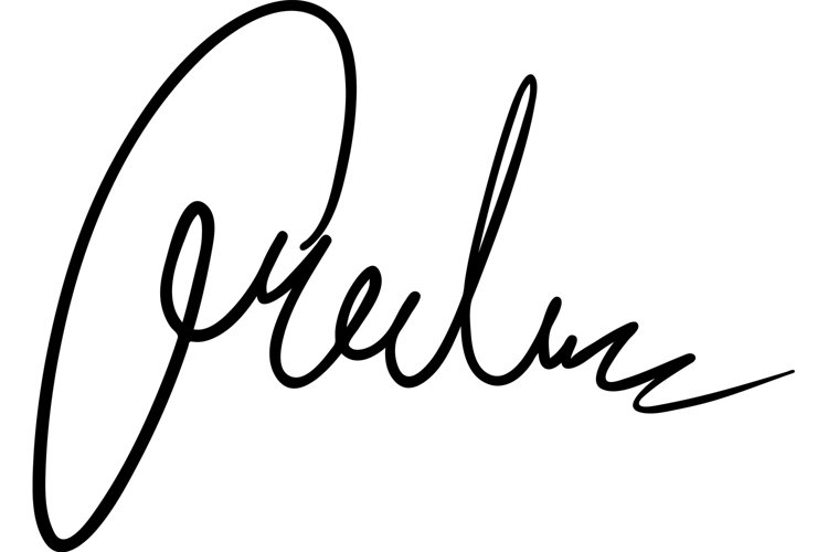 Handwritten signature for documents. Unique (3921391)