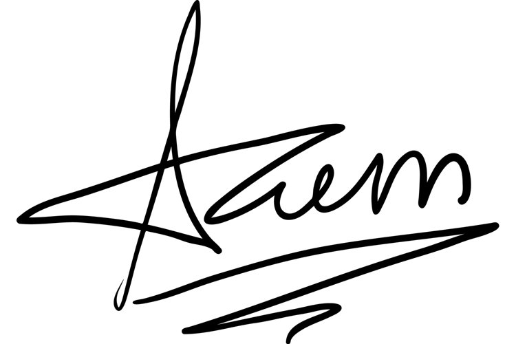 Handwritten signature for documents. Unique (3921429)
