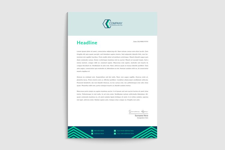 Flat design geometric letterhead template
