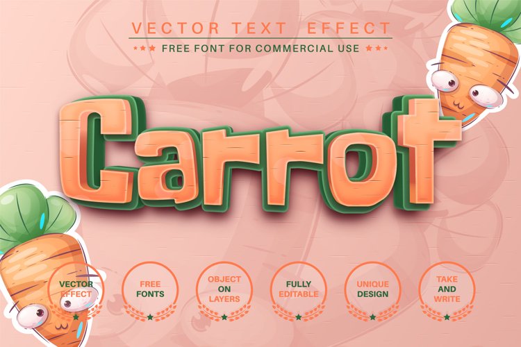 Sweet carrot - editable text effect, font style (1417396)