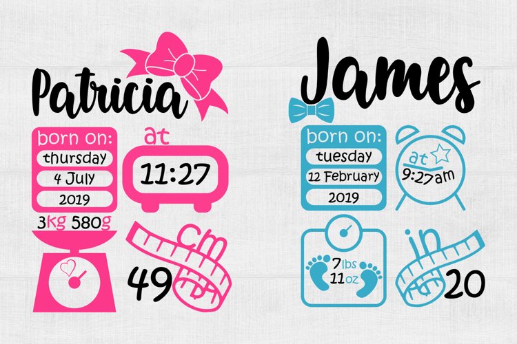 Birth Stats Svg Birth Announcement Svg Baby Stats Svg Pdf