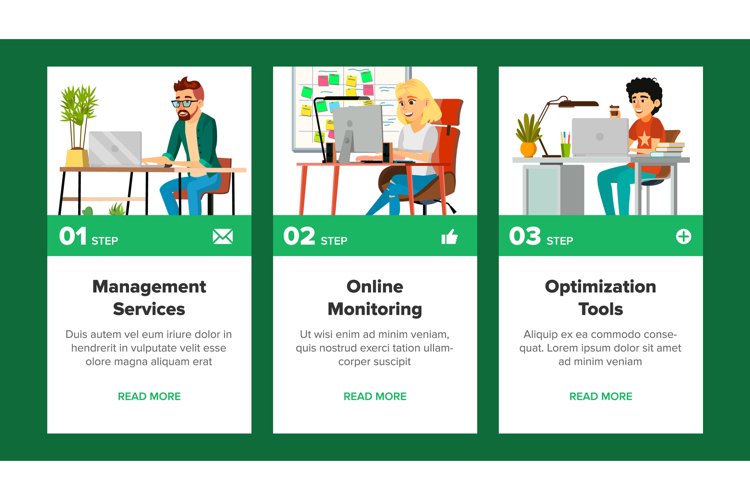 Web Page Banners Vector. Business Landing. Professional